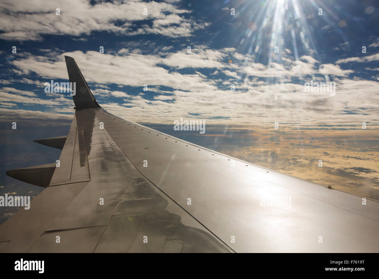 Looking down onto cloud over the Atlantic ocean off the coast of South ...