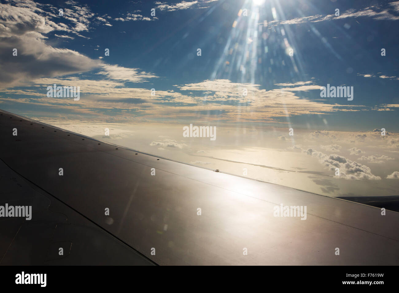 Looking down onto cloud over the Atlantic ocean off the coast of South ...