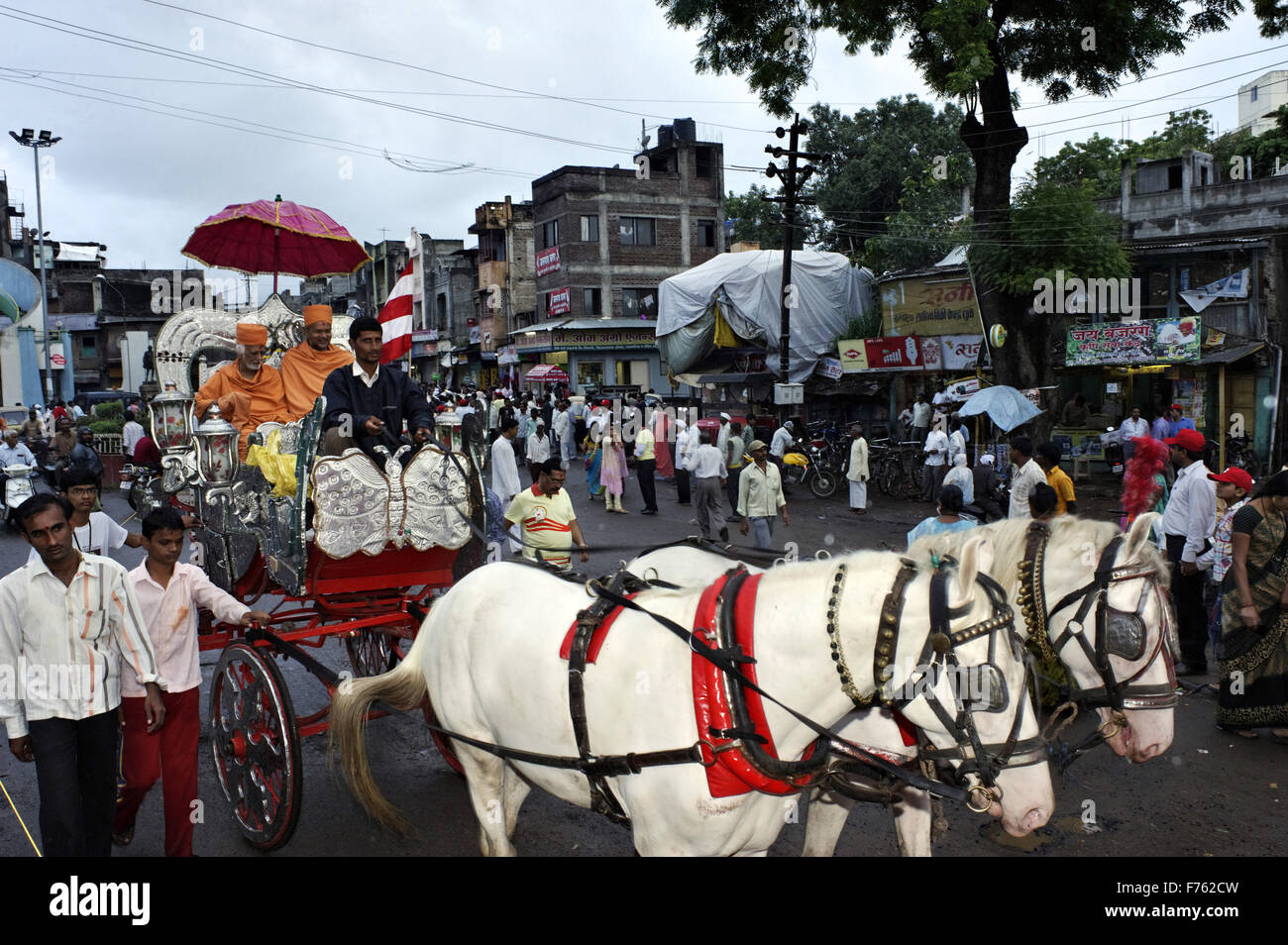 India, Maharashtra, Dhule, A group of women celebrate a local festival ...