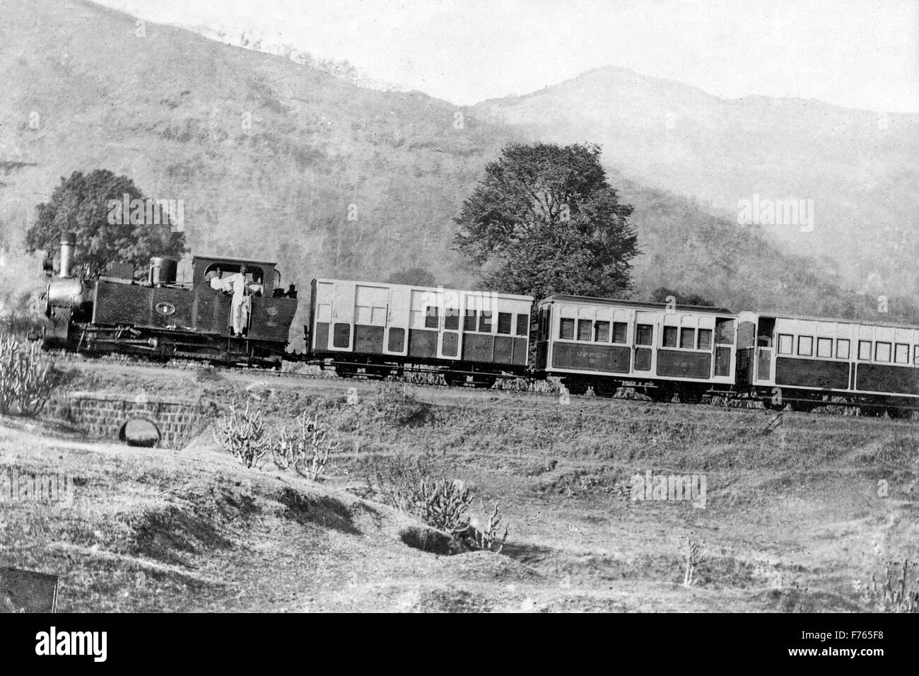 Indian train landscape Black and White Stock Photos & Images - Alamy