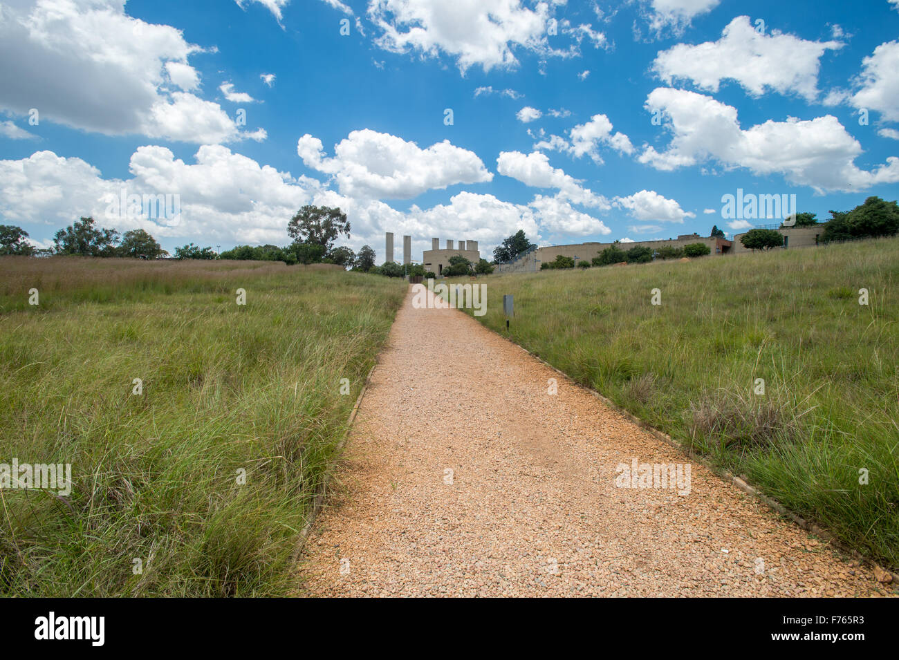 JOHANNESBURG, SOUTH AFRICA - Path leading to the Apartheid Museum Stock ...
