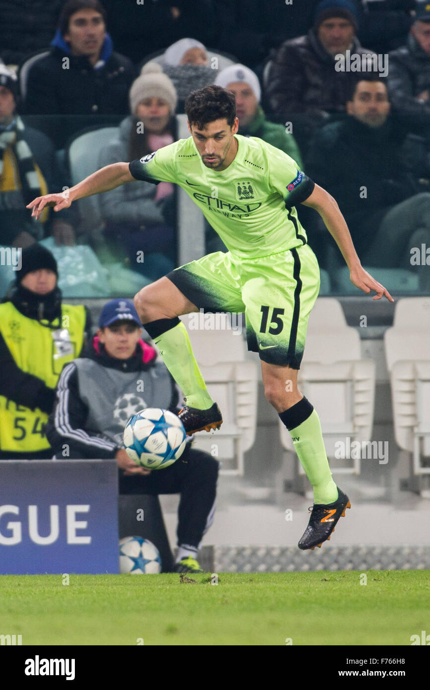 Turin, Italy. 25th Nov, 2015. Jesus Navas (Man.C) Football/Soccer ...