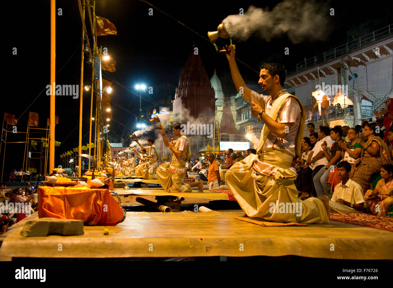 Aarti dashashwamedh ghat, varanasi, uttar pradesh, india, asia Stock ...