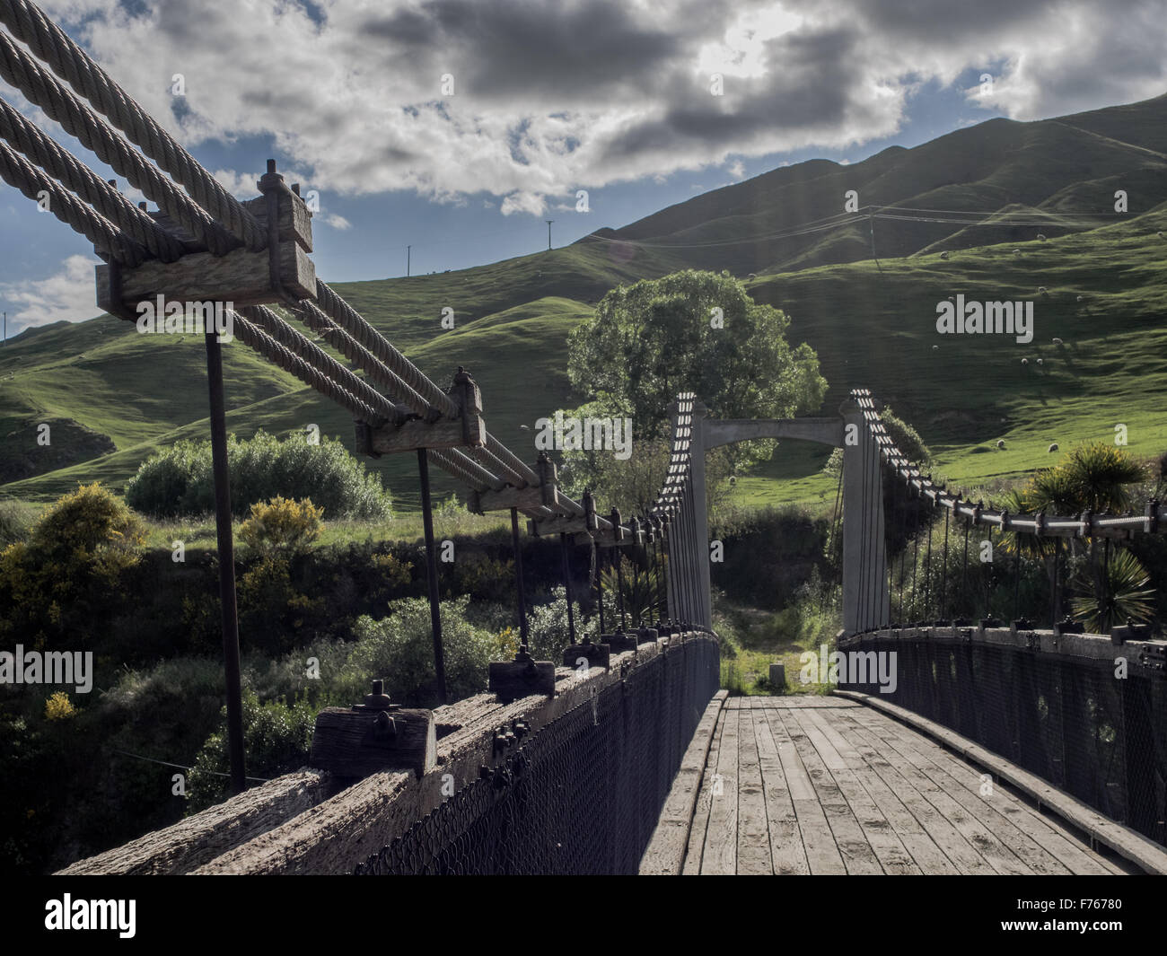 Old Springvale Suspension Bridge, Rangitikei River, Napier - Taihape ...