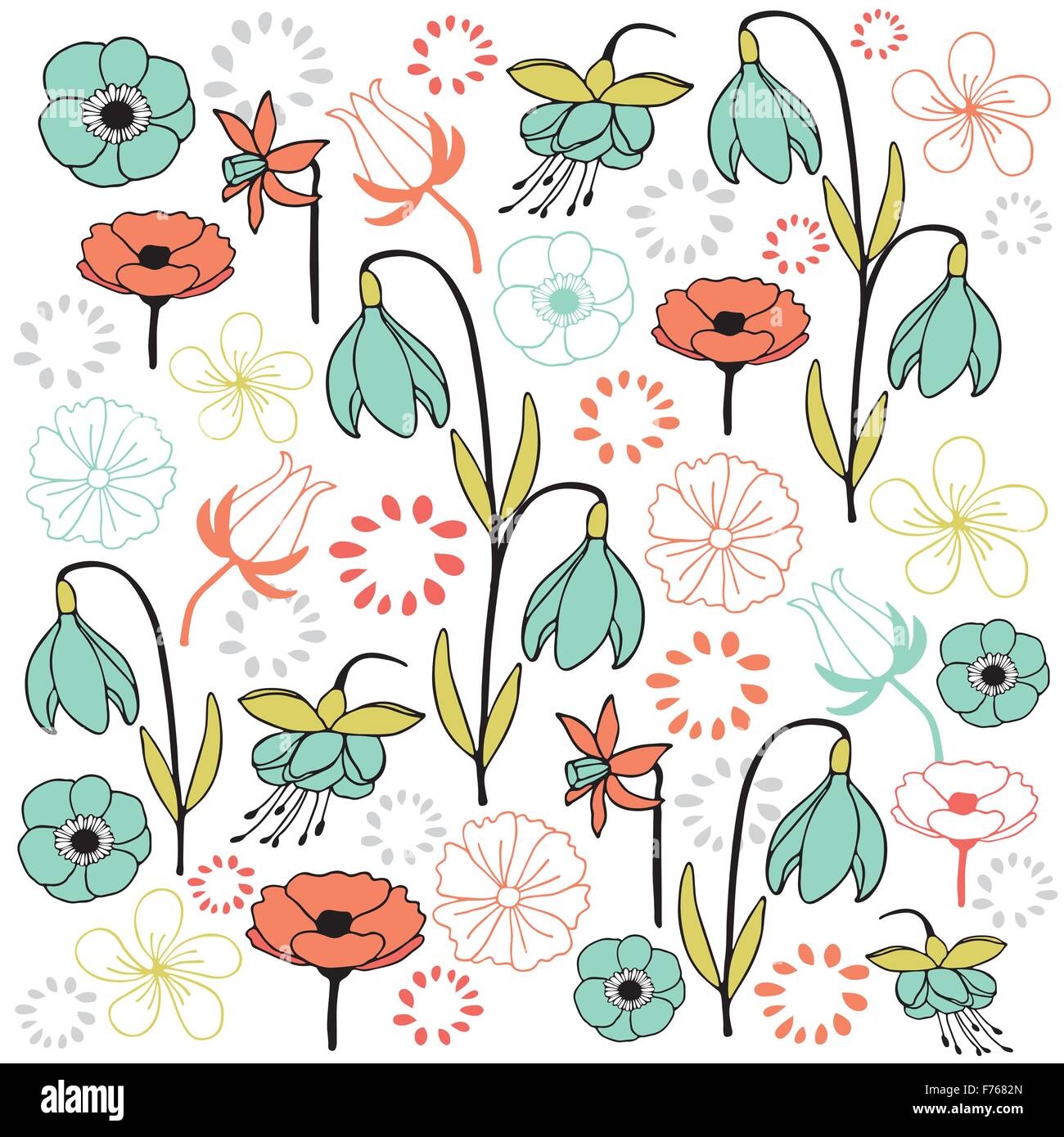 Flower doodle hi-res stock photography and images - Alamy