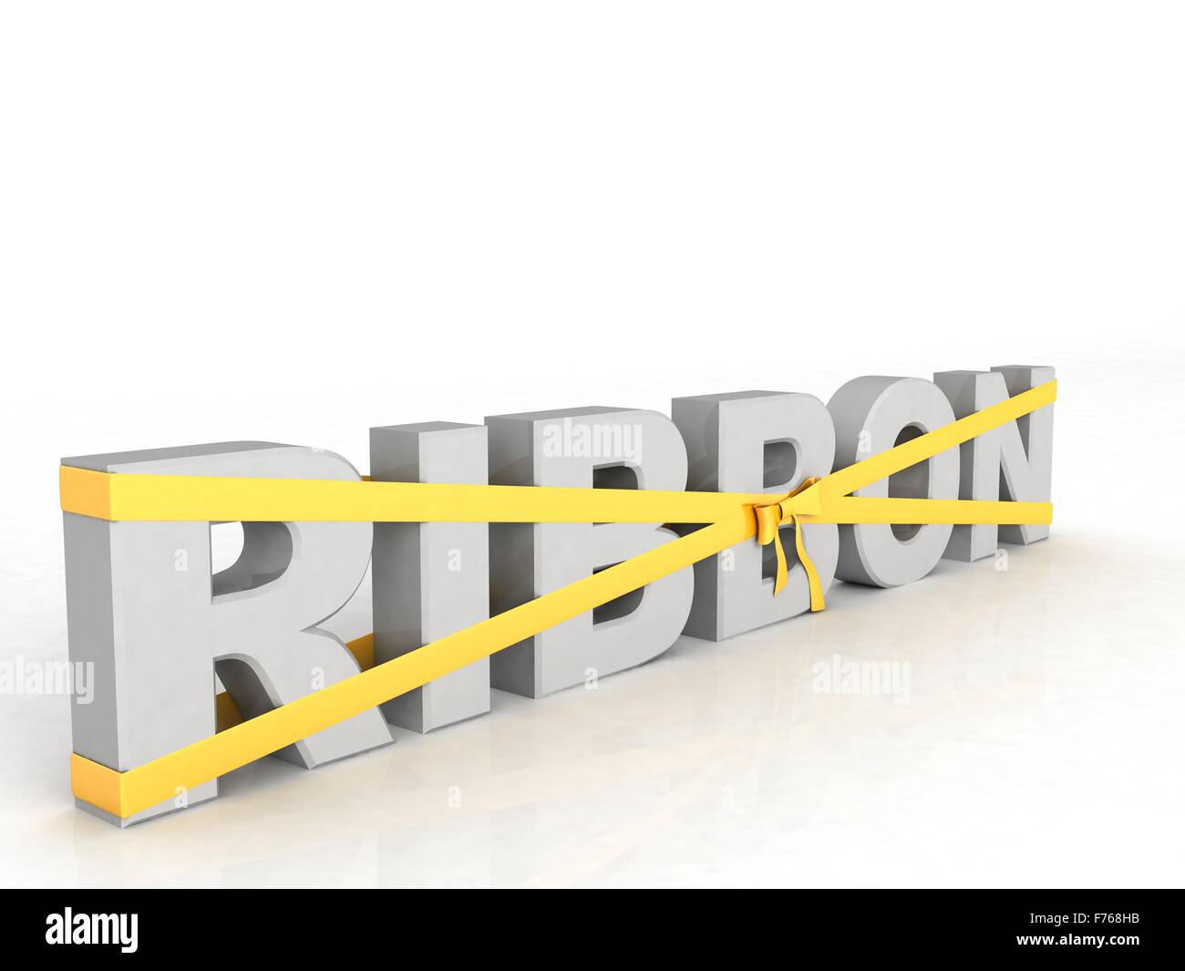 three dimensional wrapped in a ribbon , ribbon text Stock Photo - Alamy