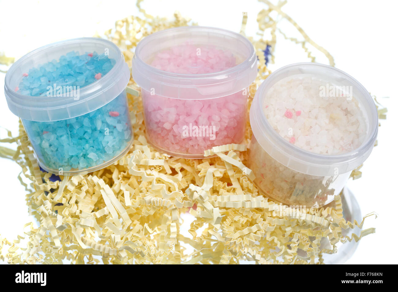 Tubs with bath salt Stock Photo - Alamy