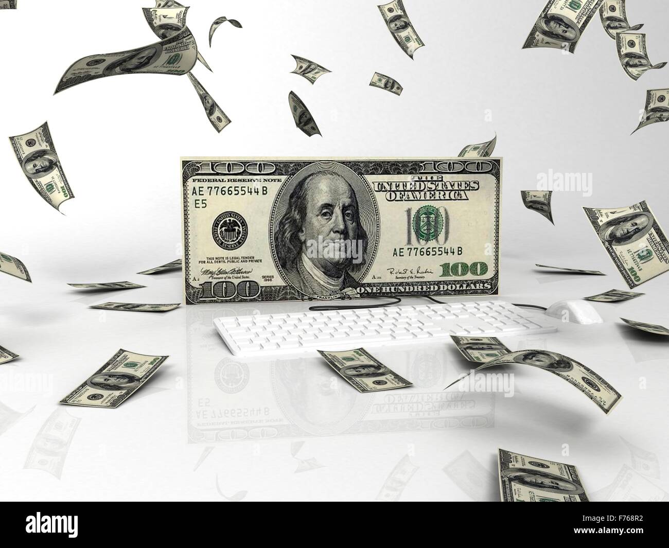 3d render flying dollar bill hi-res stock photography and images - Alamy