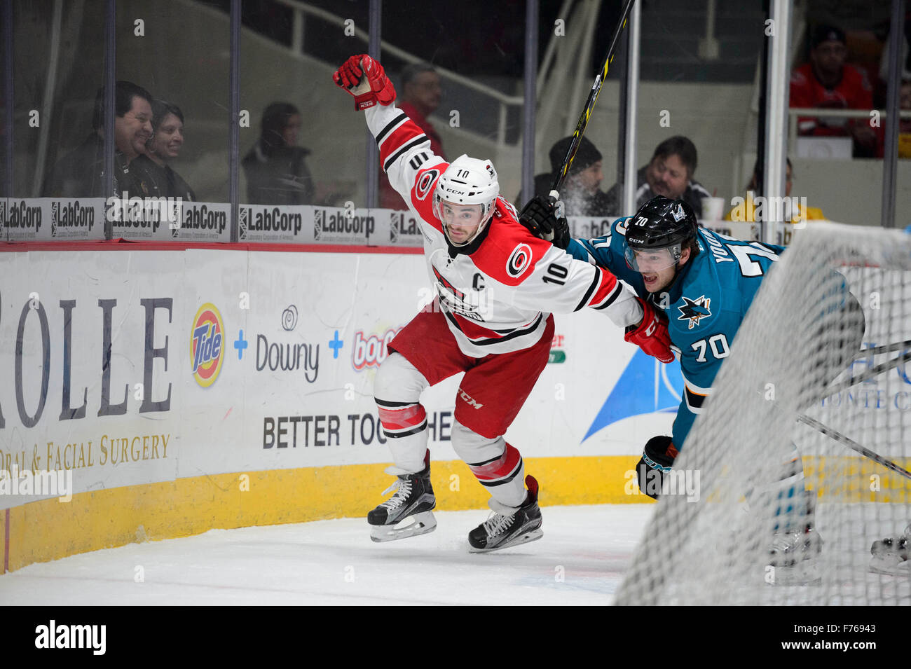 Checkers C Derek Ryan (10) during the AHL game between the San Jose ...