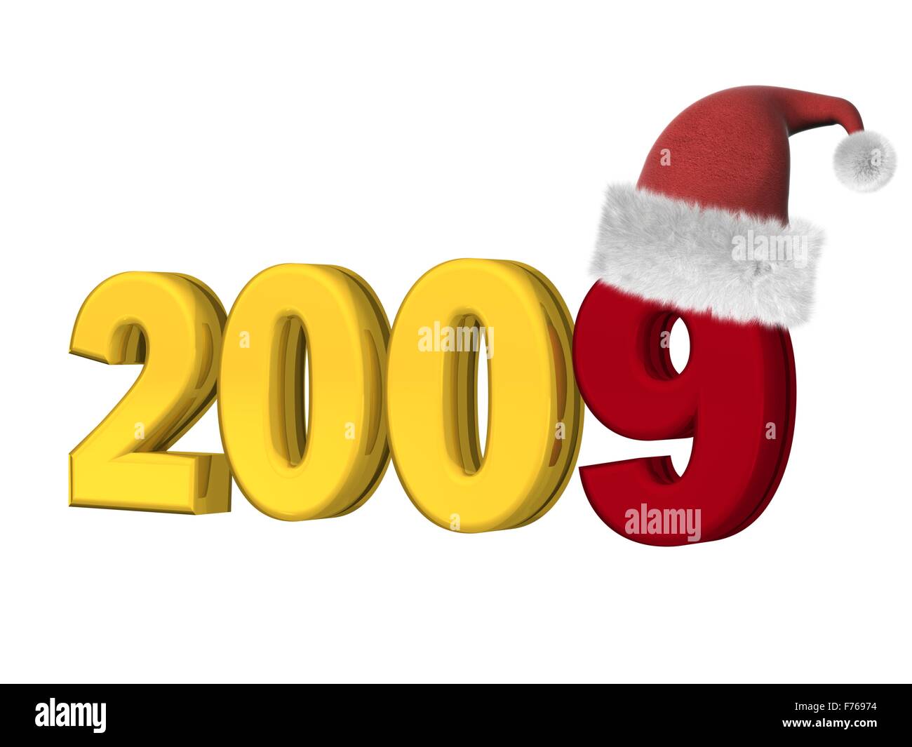 2009 new year on a white background. 3D image Stock Photo - Alamy
