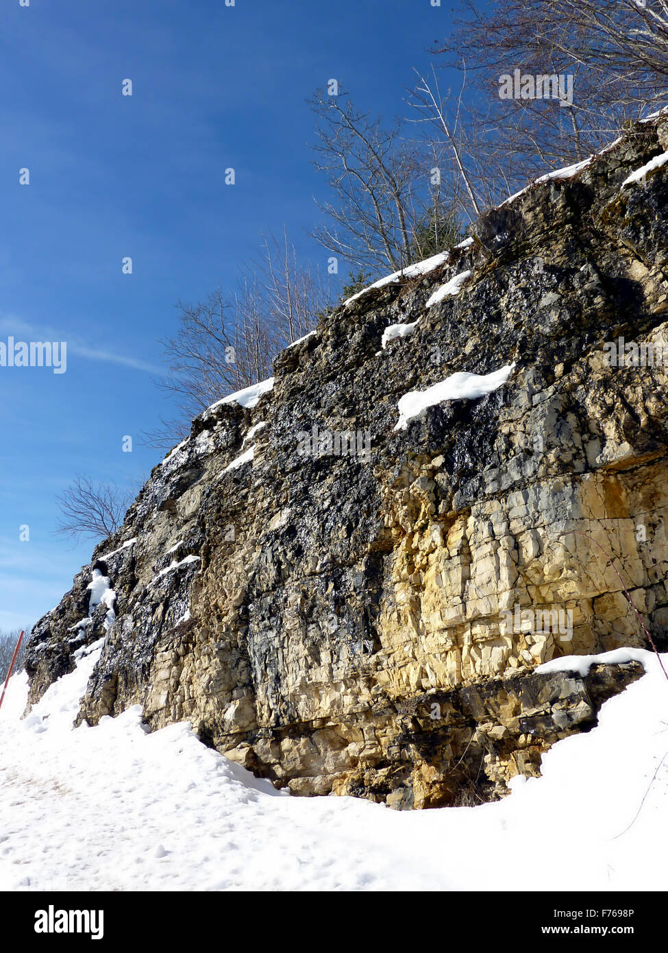 Cliff by winter Stock Photo - Alamy
