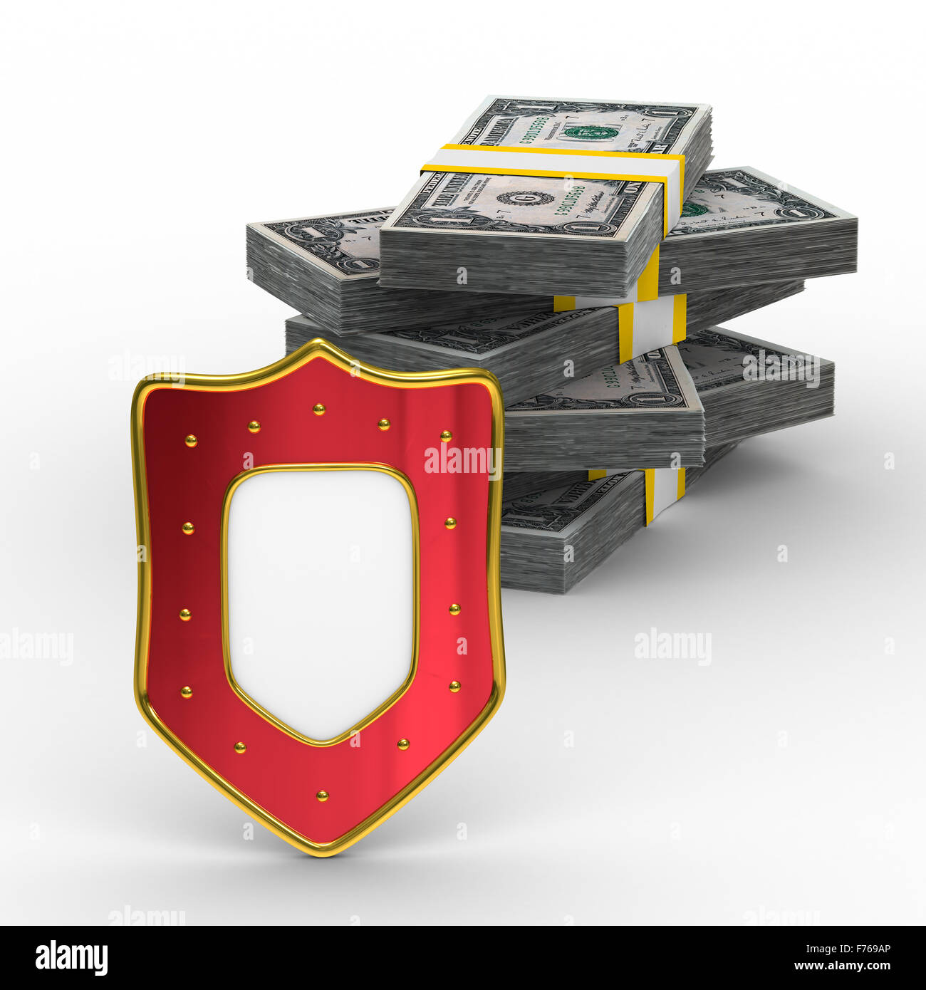 Protection of money. Isolated 3D image on white background Stock Photo ...