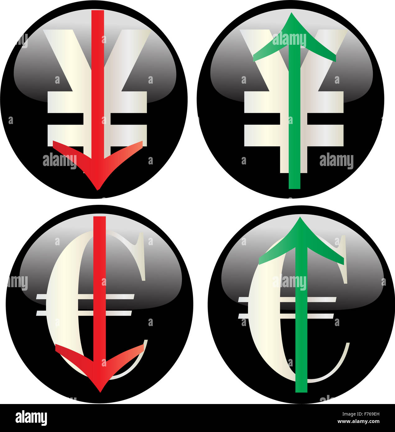 rising and falling currency values Stock Photo - Alamy