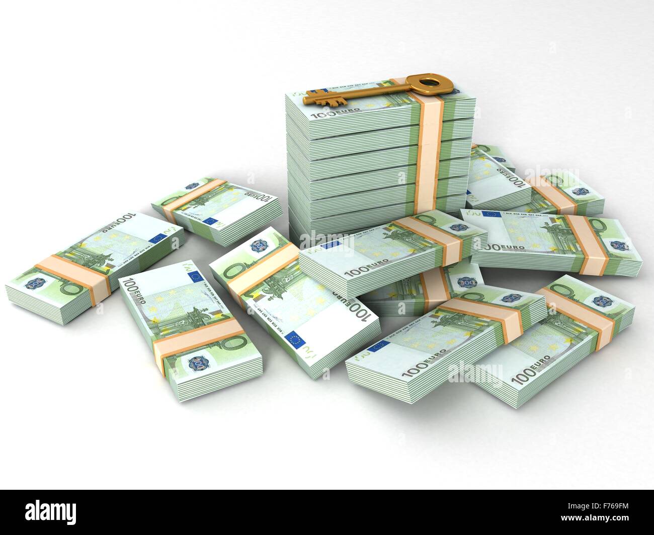 key on currency bundles Stock Photo - Alamy