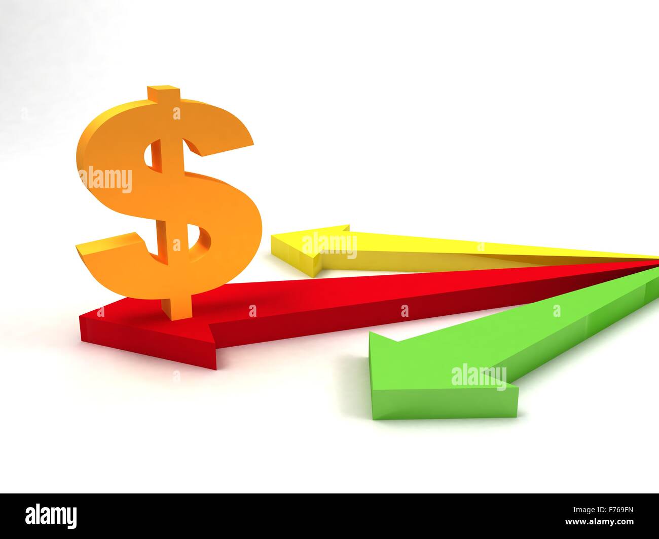 dollar sign on arrows Stock Photo - Alamy