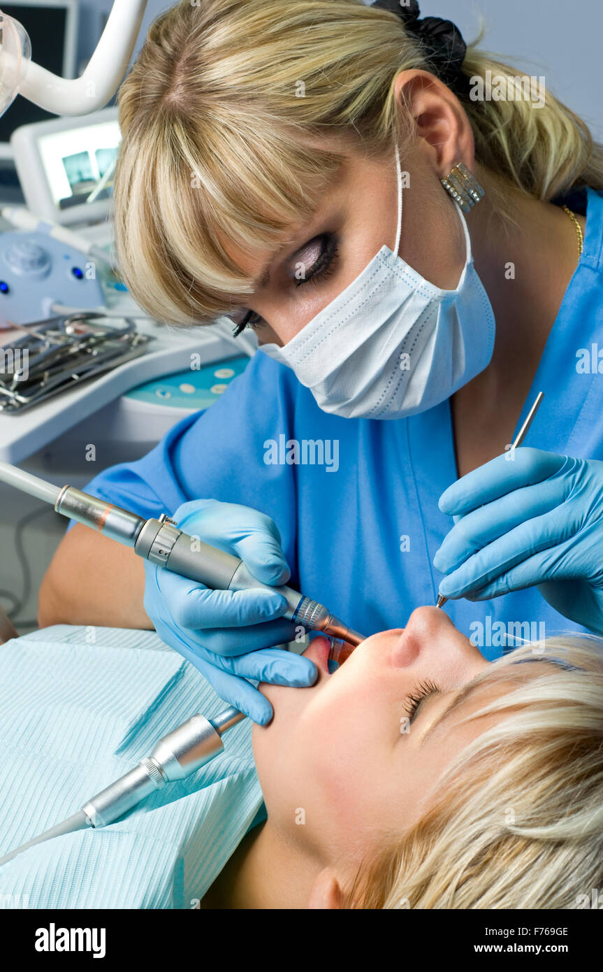 dentistry, drilling the tooth Stock Photo - Alamy