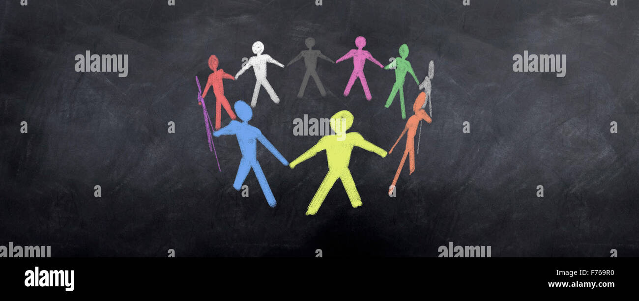 Colorful Team Work Stock Photo - Alamy