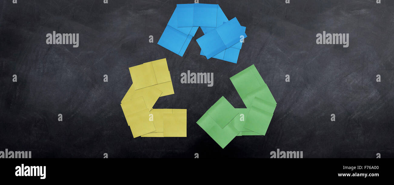 Recycle Symbol Post it Style Stock Photo - Alamy