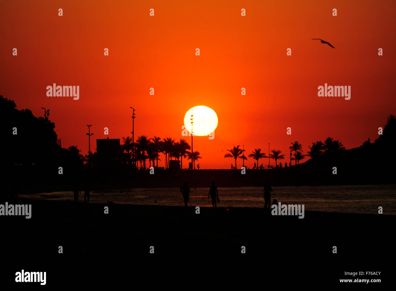 Sunrise in Rio de Janeiro, Ipanema beach and Arpoador Stock Photo - Alamy