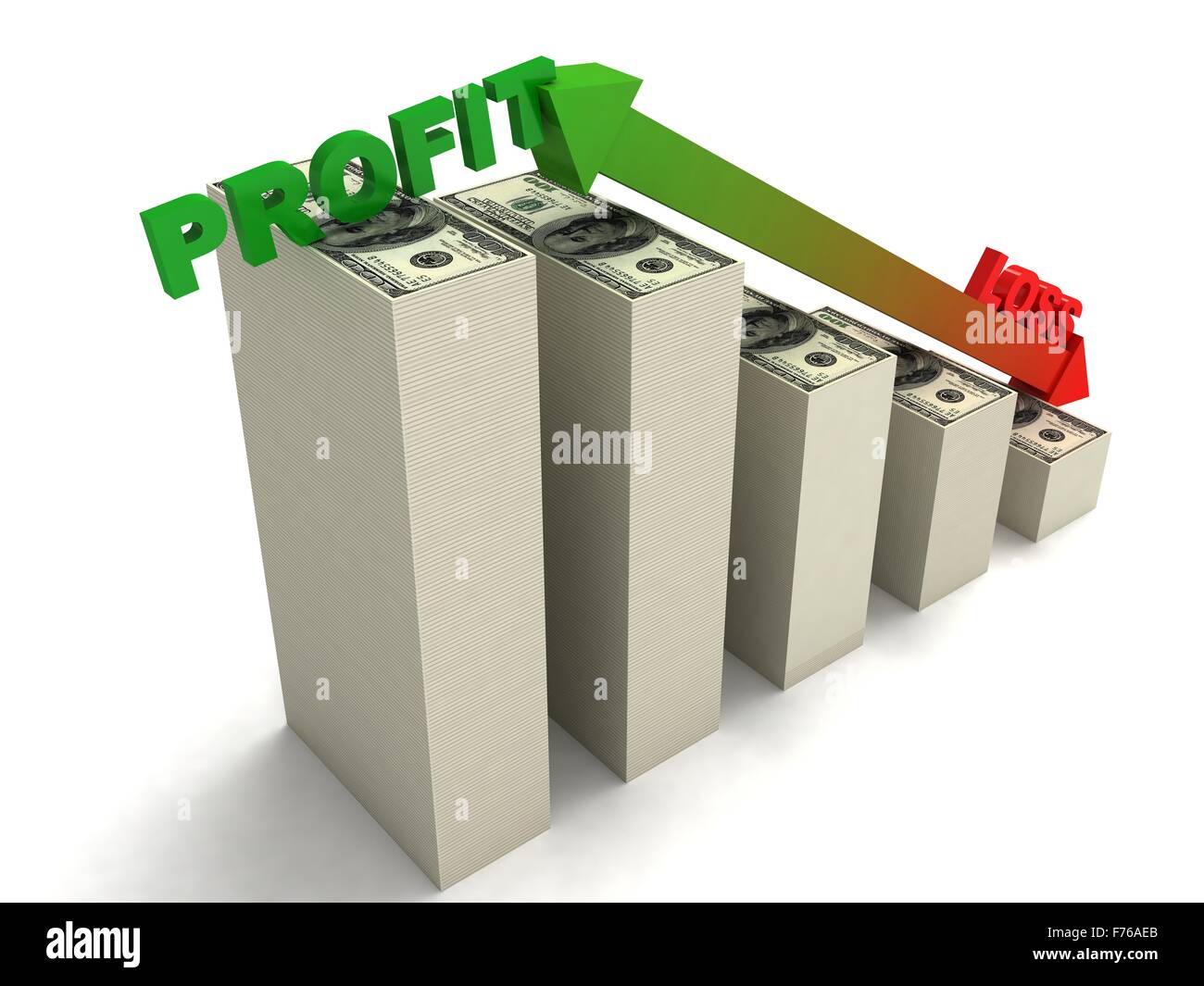 profit and loss graph with euro currency Stock Photo - Alamy