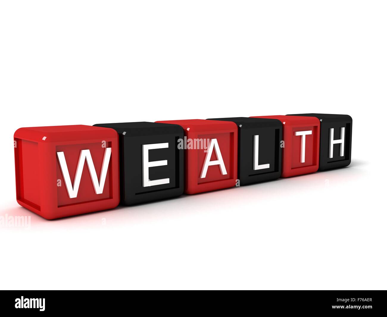 word the wealth from colorful blocks Stock Photo - Alamy