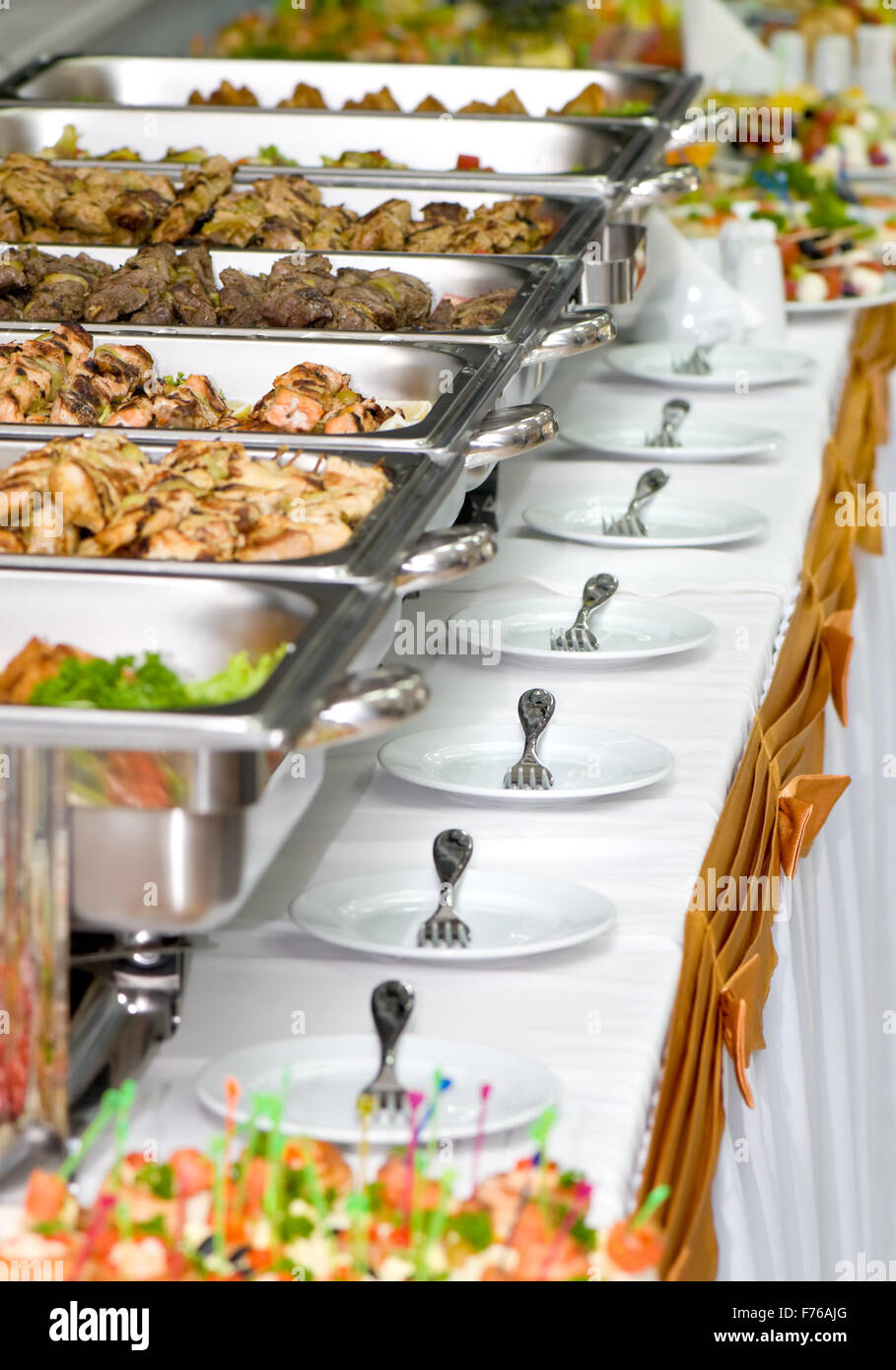 banquet meals served on tables Stock Photo - Alamy