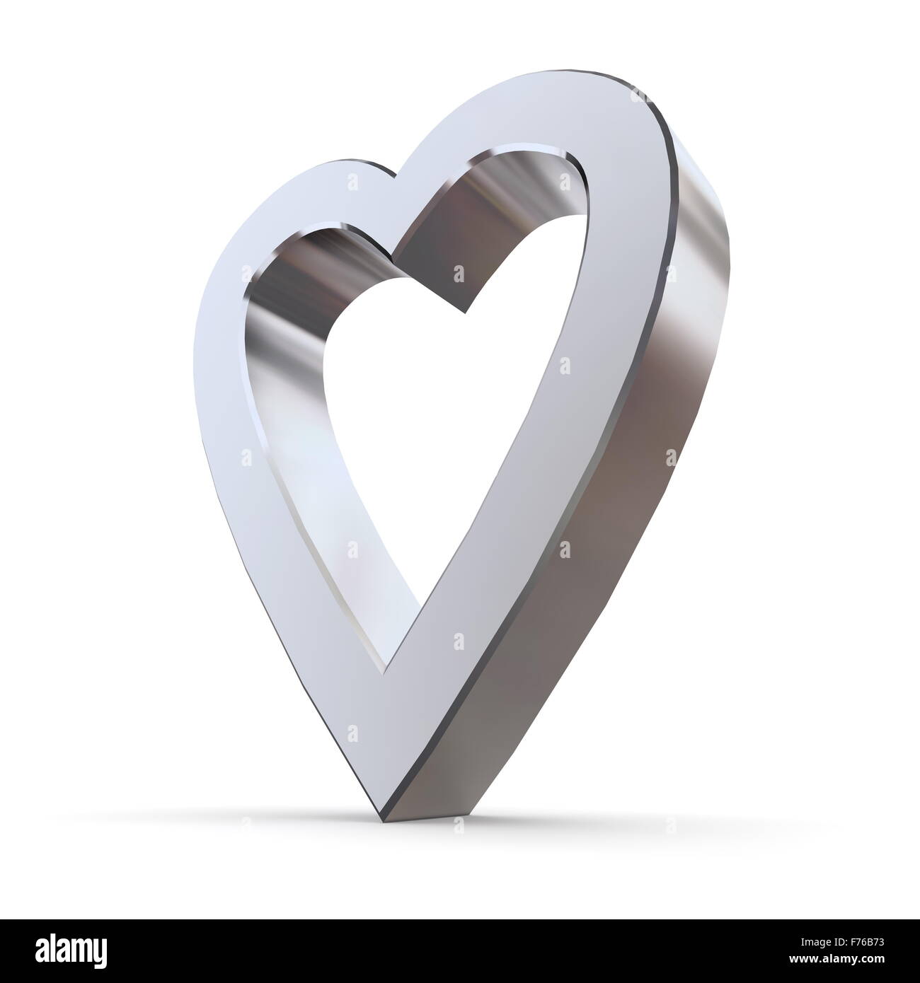 Solid Shiny Metallic Heart - Outline Stock Photo - Alamy