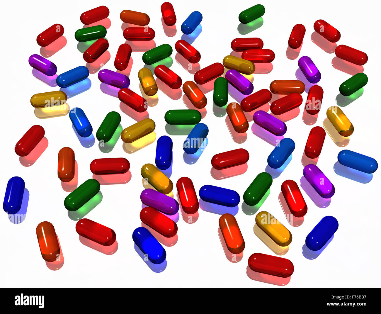 colors capsules on white Stock Photo - Alamy