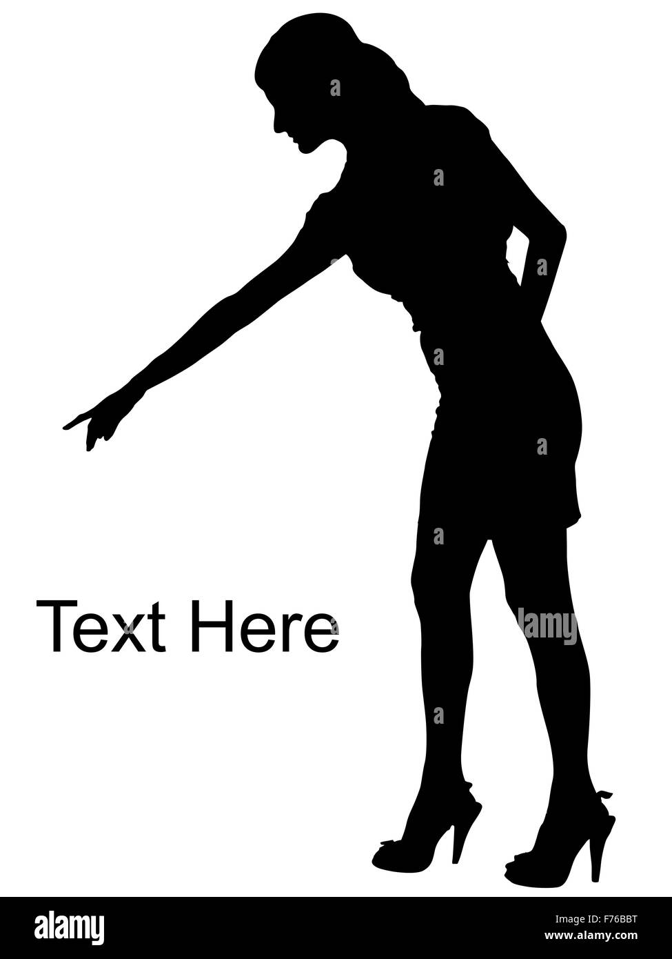 female pointing down side Stock Photo - Alamy