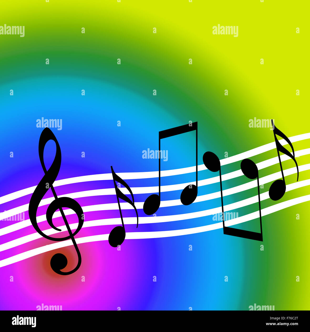 Rainbow Music Notes Symbols