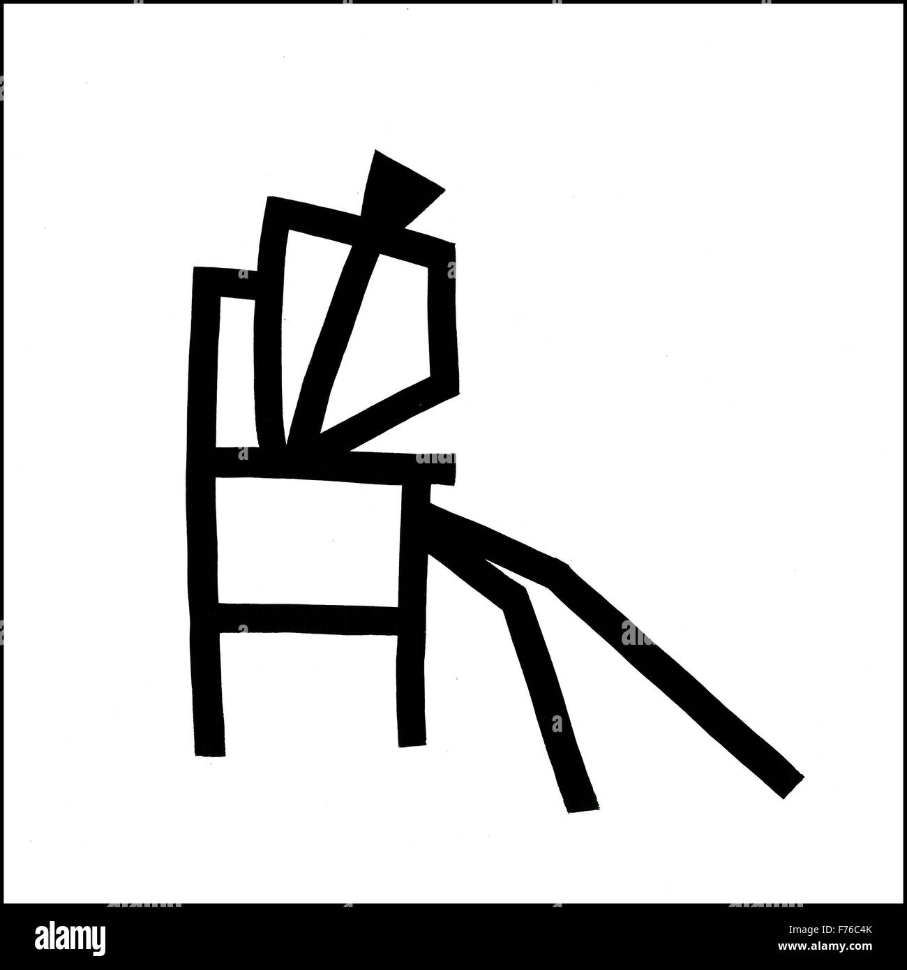 Illustration line drawing resting Stock Photo - Alamy