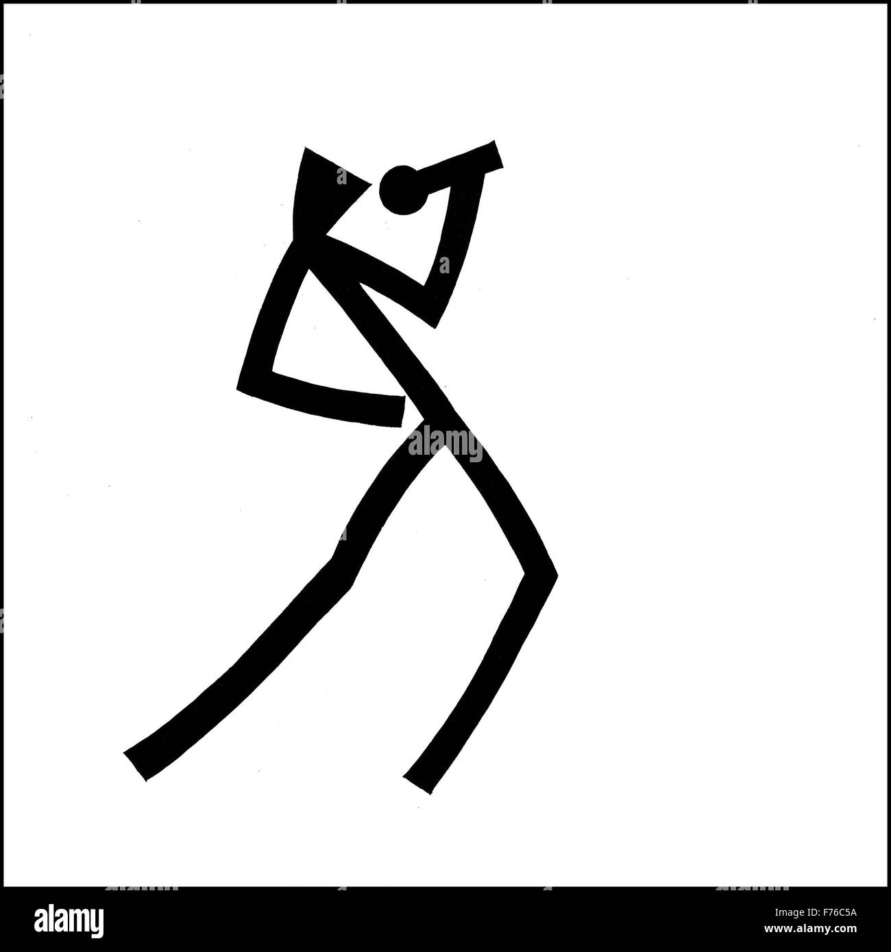 Illustration line drawing singer singing Stock Photo - Alamy