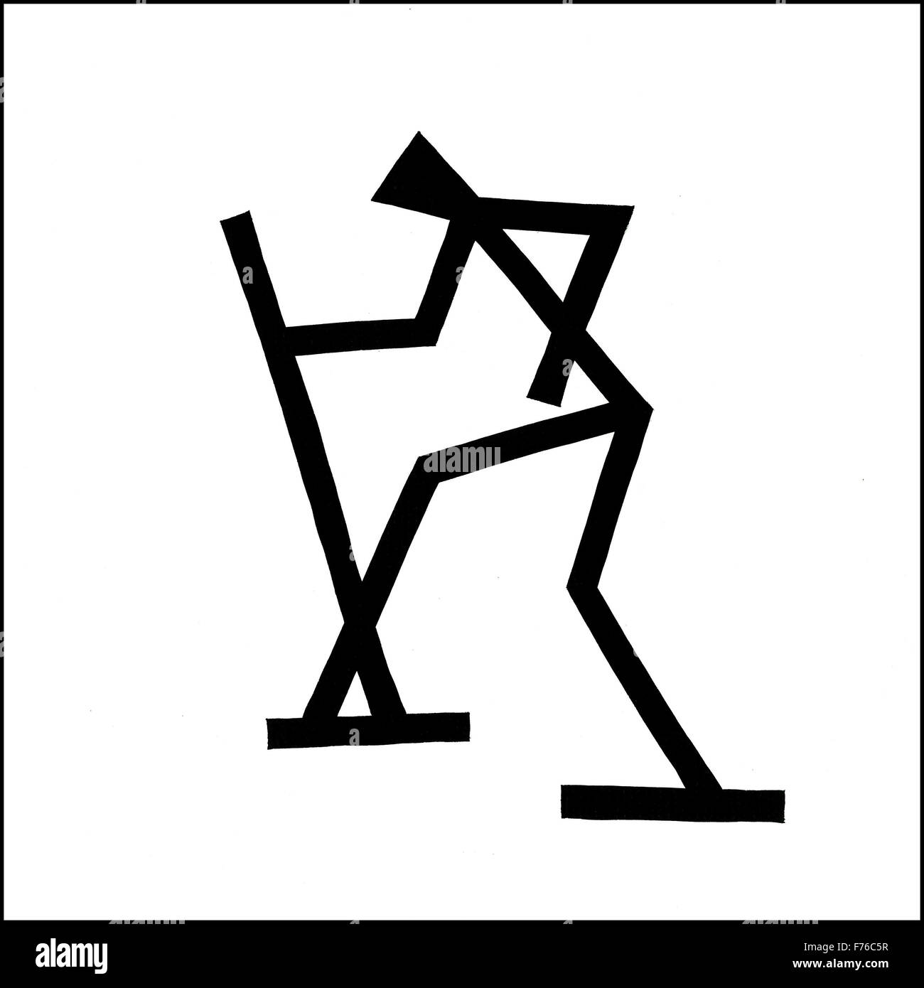 Illustration line drawing trekking Stock Photo - Alamy