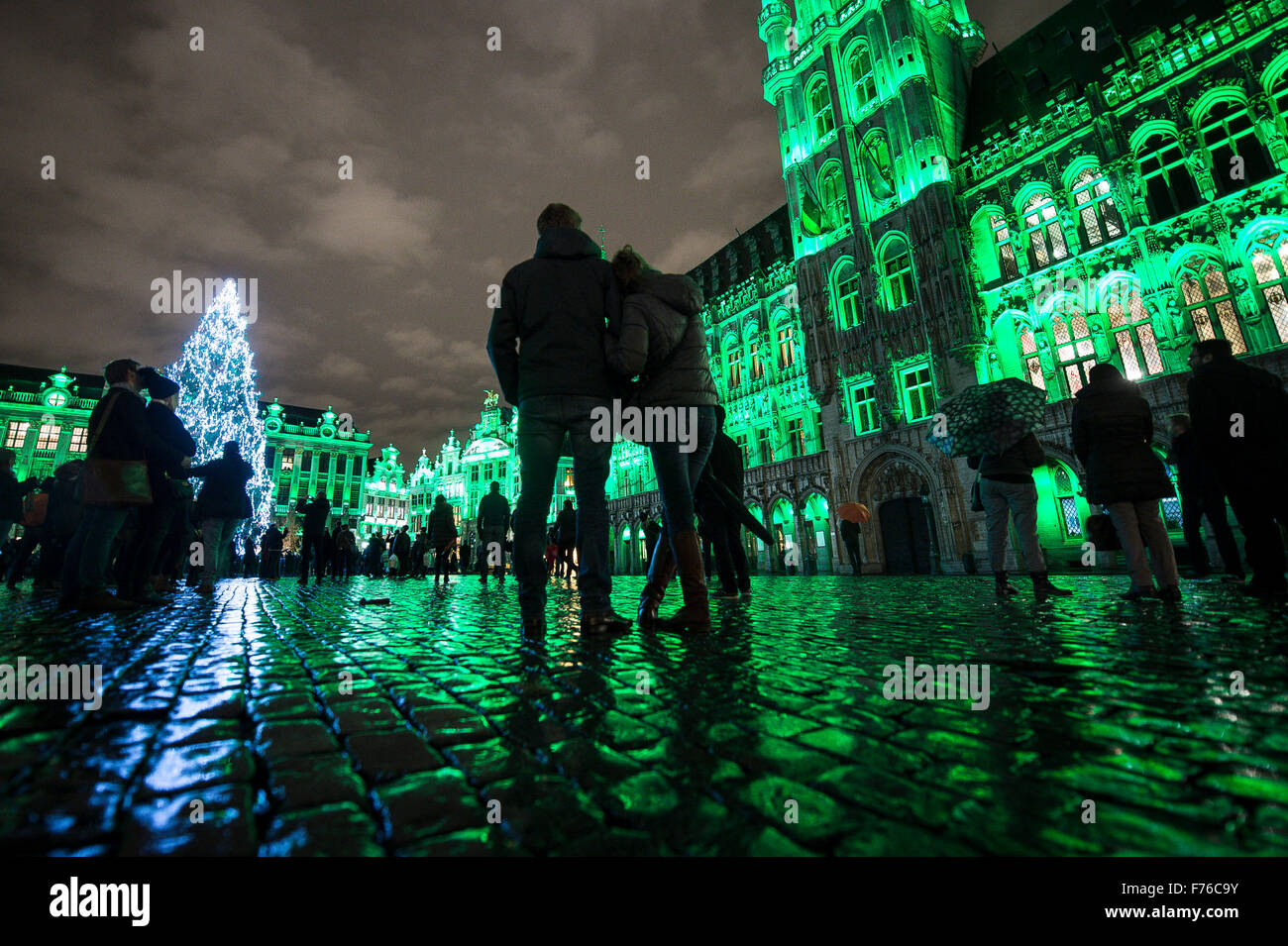 Brussels, Bxl, Belgium. 12th Dec, 2014. Christmas lights show at the ...