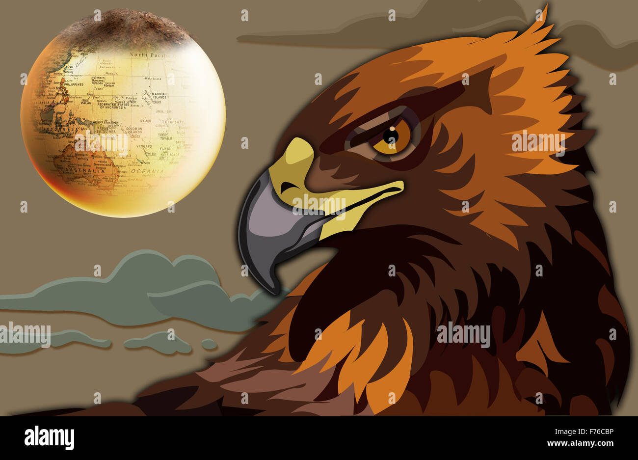 Eagle And Earth Stock Photo - Alamy