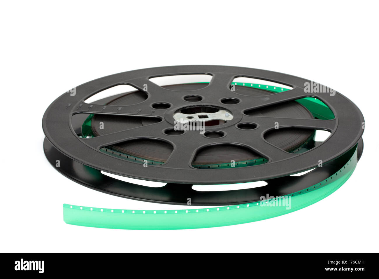 black 16 mm film reel isolated on white Stock Photo - Alamy