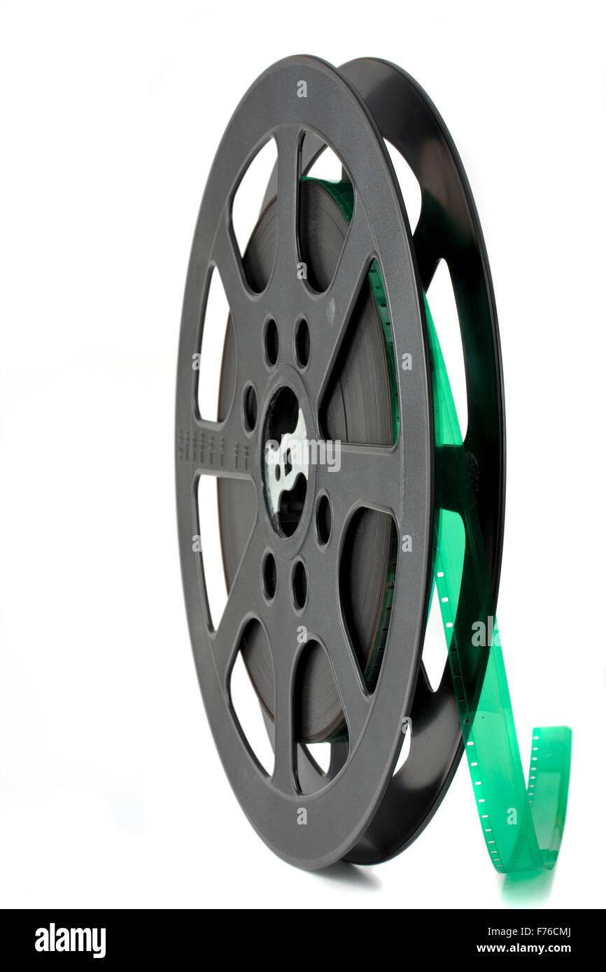 black 16 mm film reel isolated on white Stock Photo - Alamy