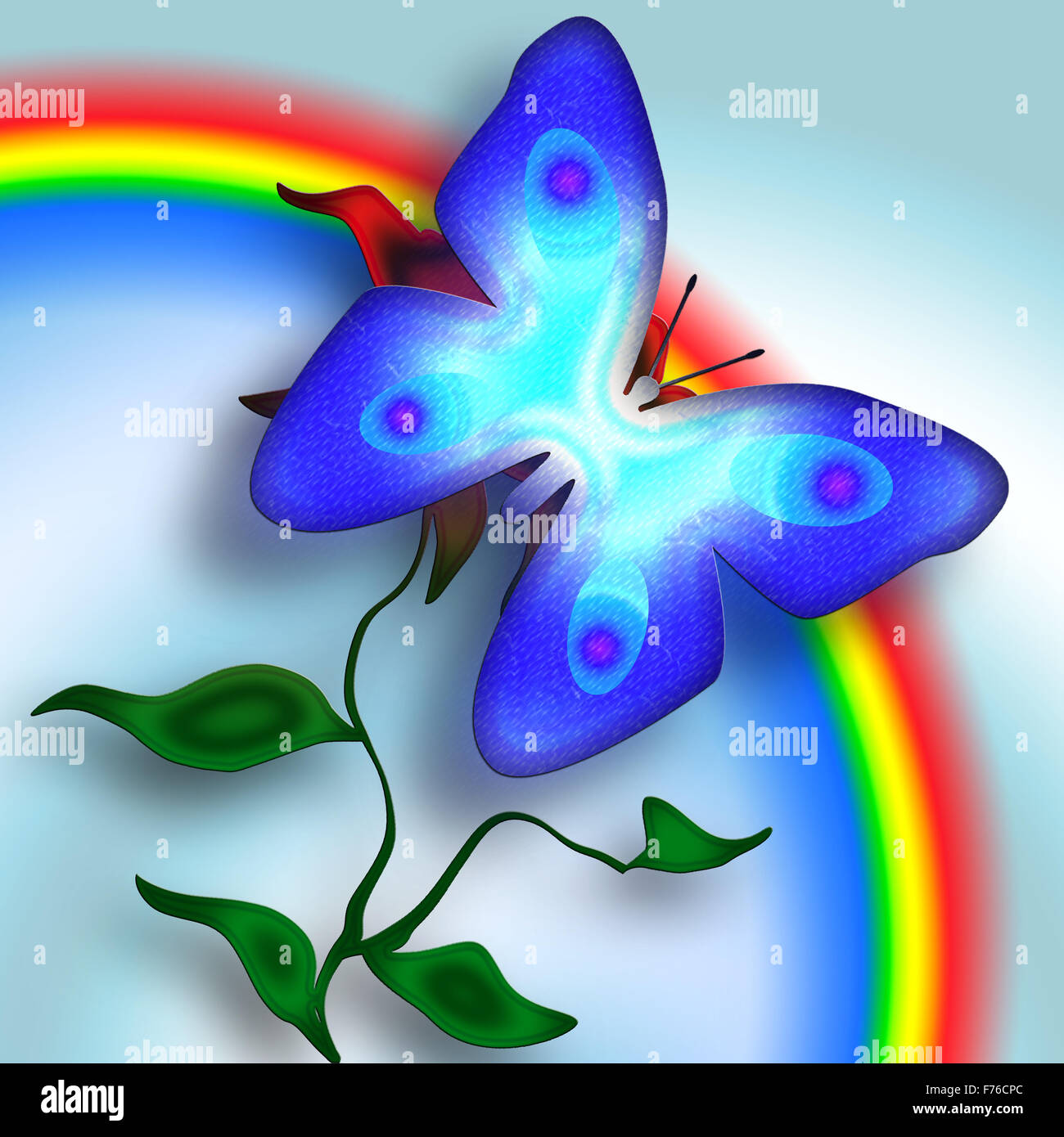 Butterfly and Rainbow Stock Photo - Alamy