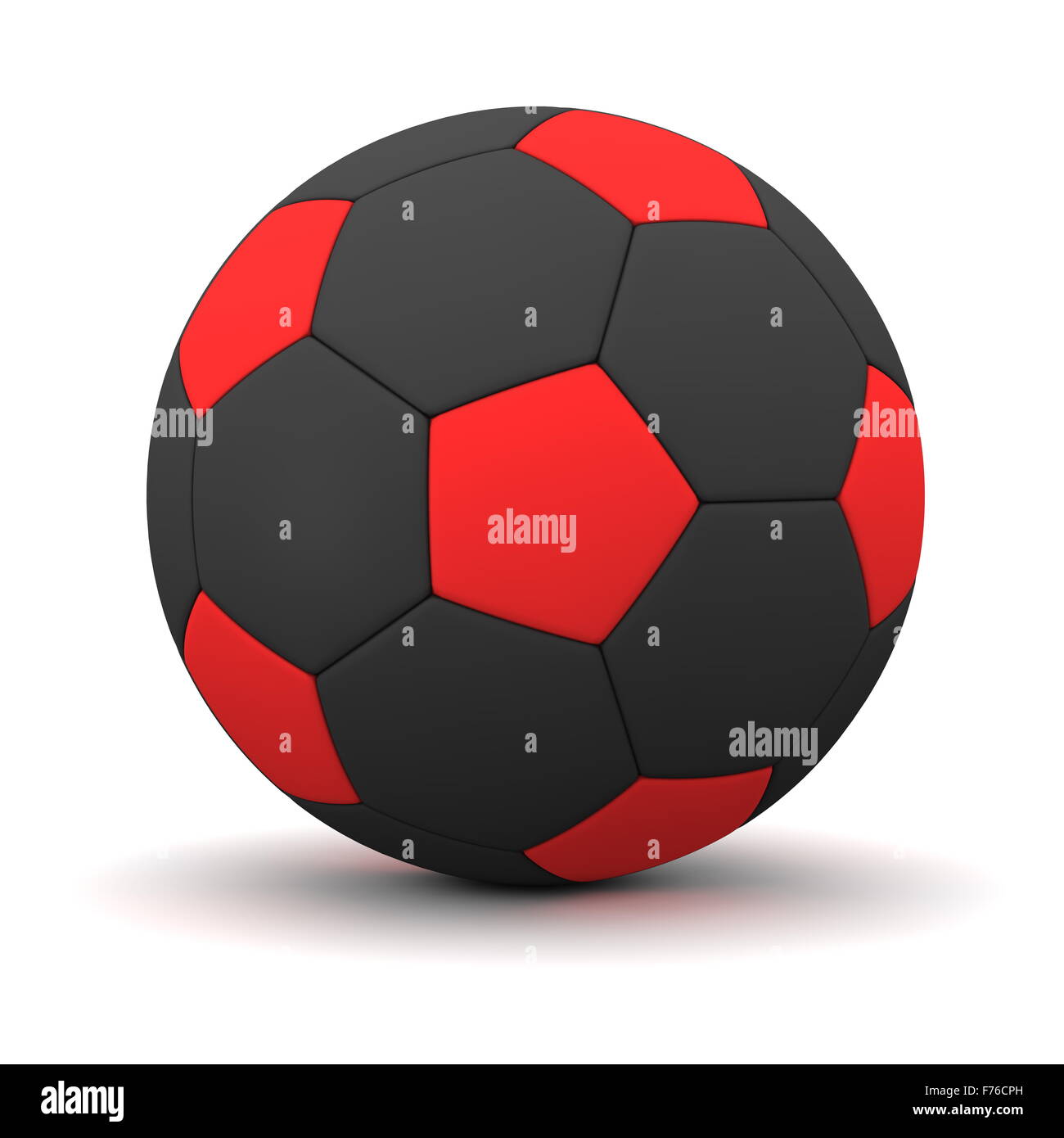 Classic Football in Red and Black - Inverse Colours Stock Photo - Alamy