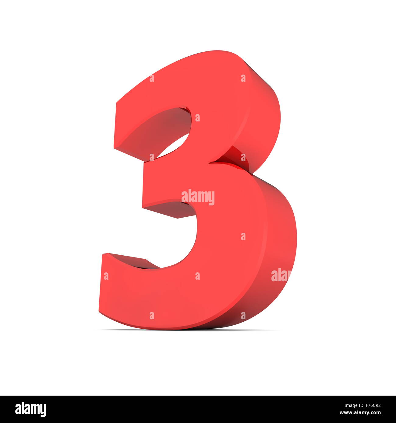 Shiny Red Number 3 Stock Photo - Alamy