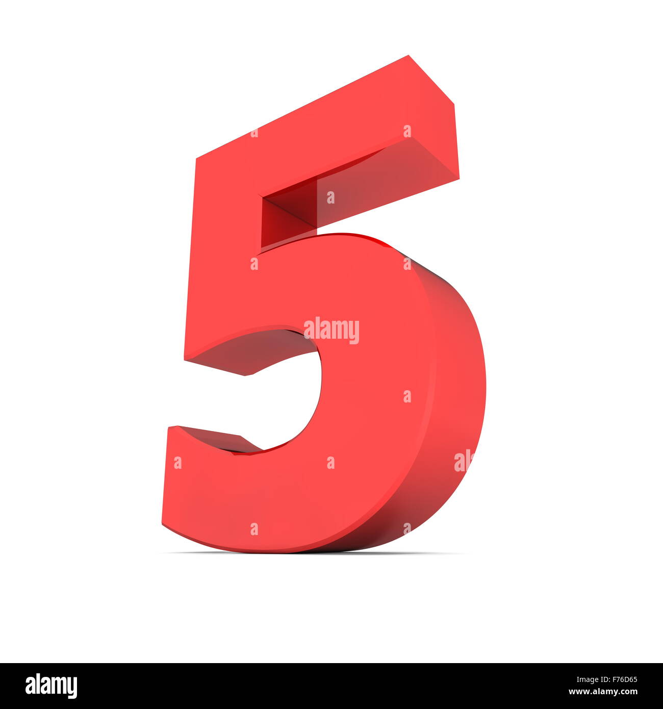 Shiny Red Number 5 Stock Photo - Alamy