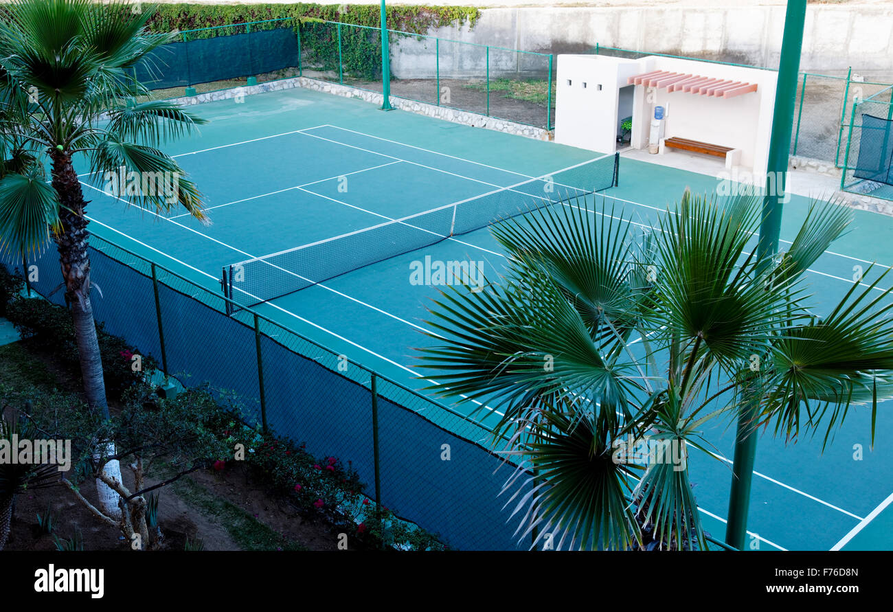 a tennis court in vacation resort Stock Photo - Alamy