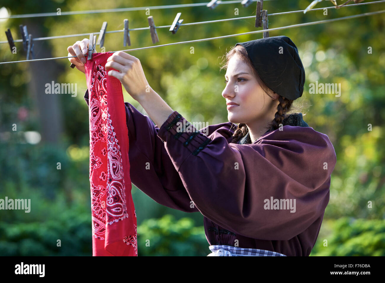 Hanging the laundry Stock Photo - Alamy