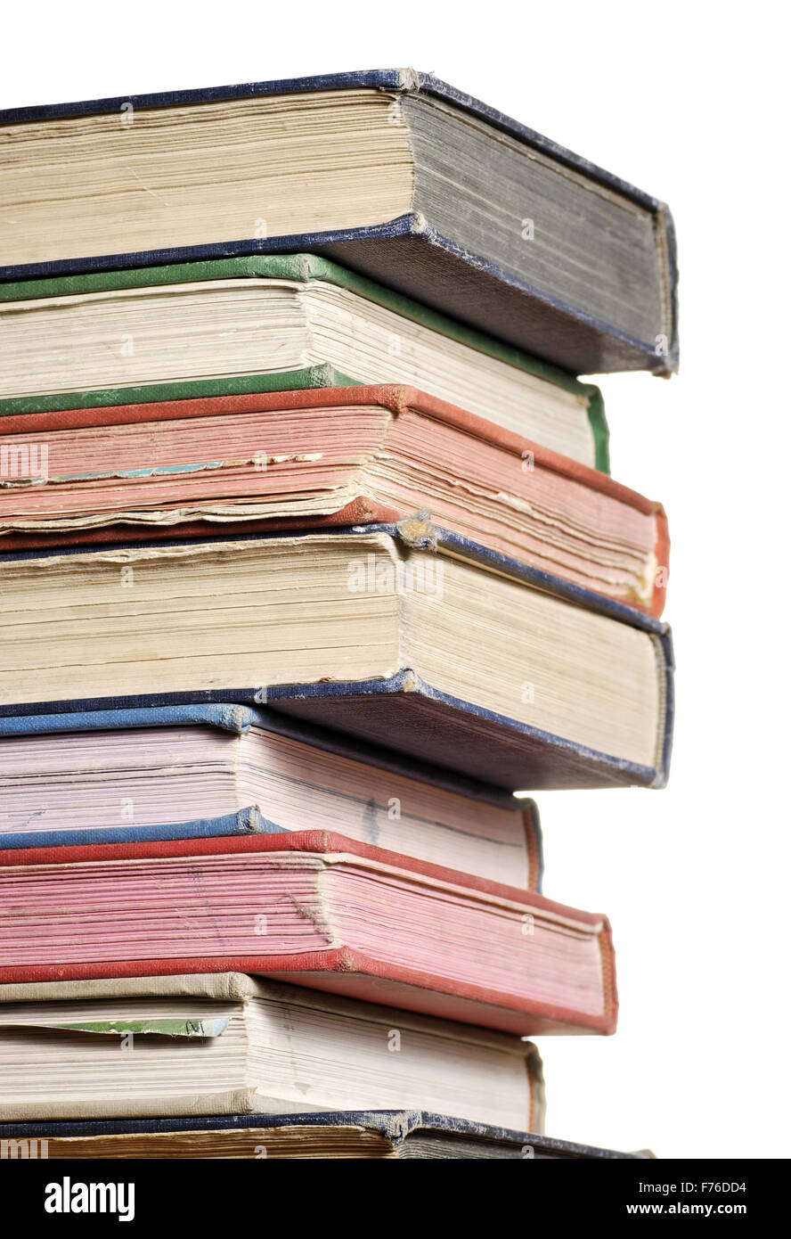 stack of books three quarter Stock Photo - Alamy
