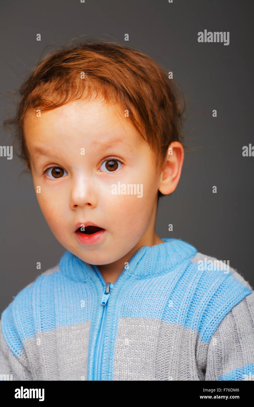 Surprised boy's portrait Stock Photo - Alamy