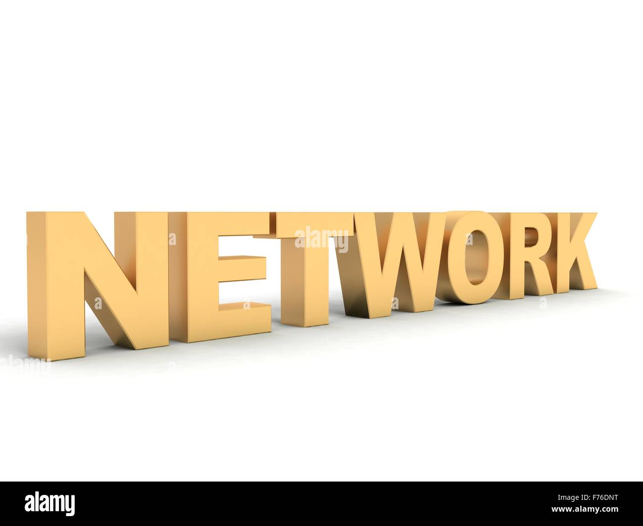 three dimensional side view of network text Stock Photo - Alamy