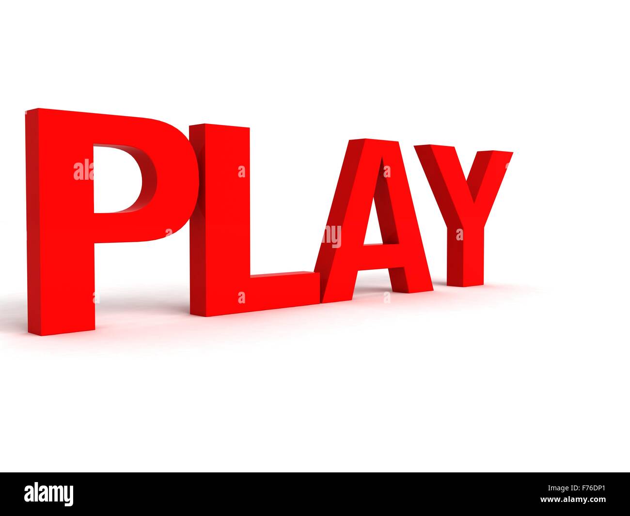 three dimensional side view of play word Stock Photo - Alamy