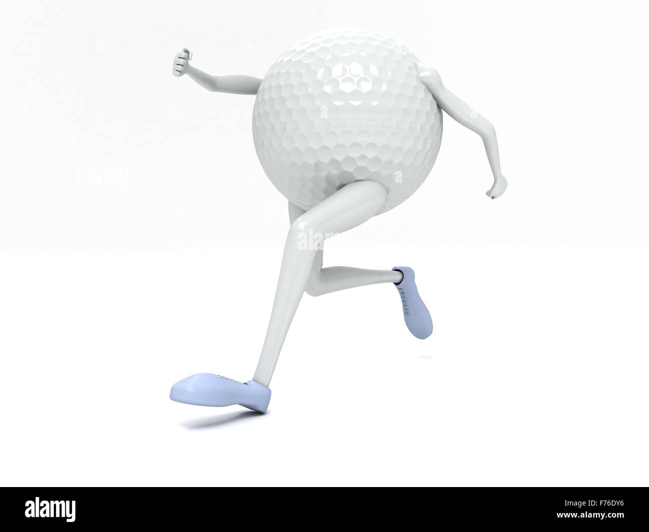 three dimensional front view of running golf ball Stock Photo - Alamy