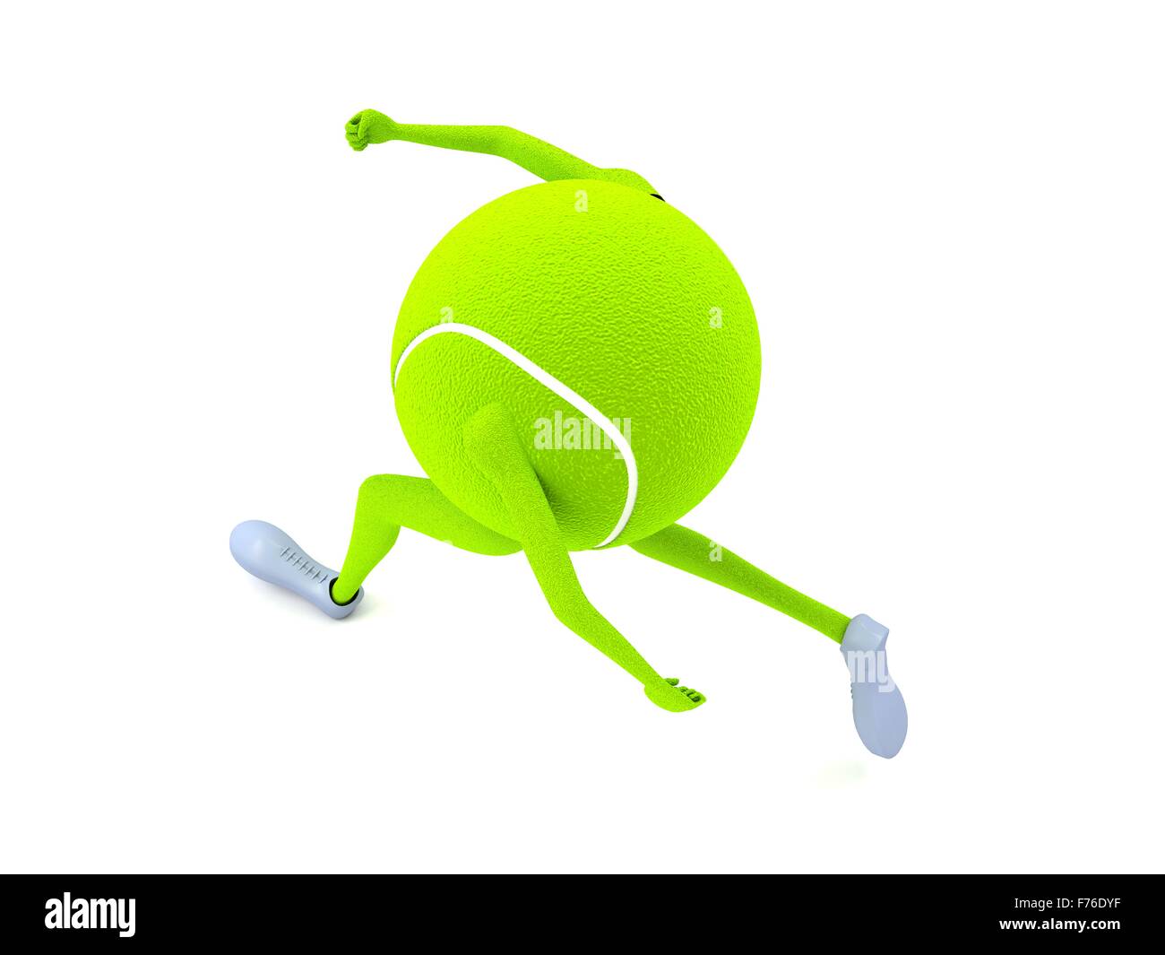 three dimensional tennis ball with hands and legs Stock Photo - Alamy