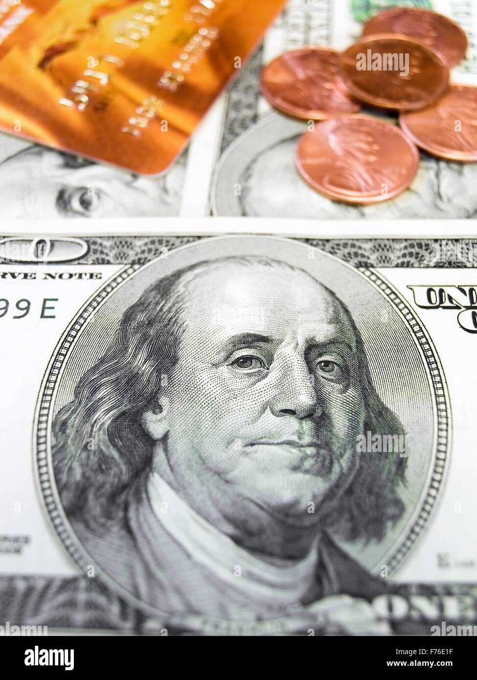 Credit card and penny Stock Photo - Alamy